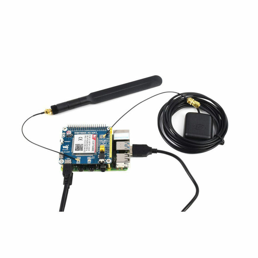 Module SIM7600E LTE Cat-1 HAT Raspberry Pi, 3G/2G/GNSS
