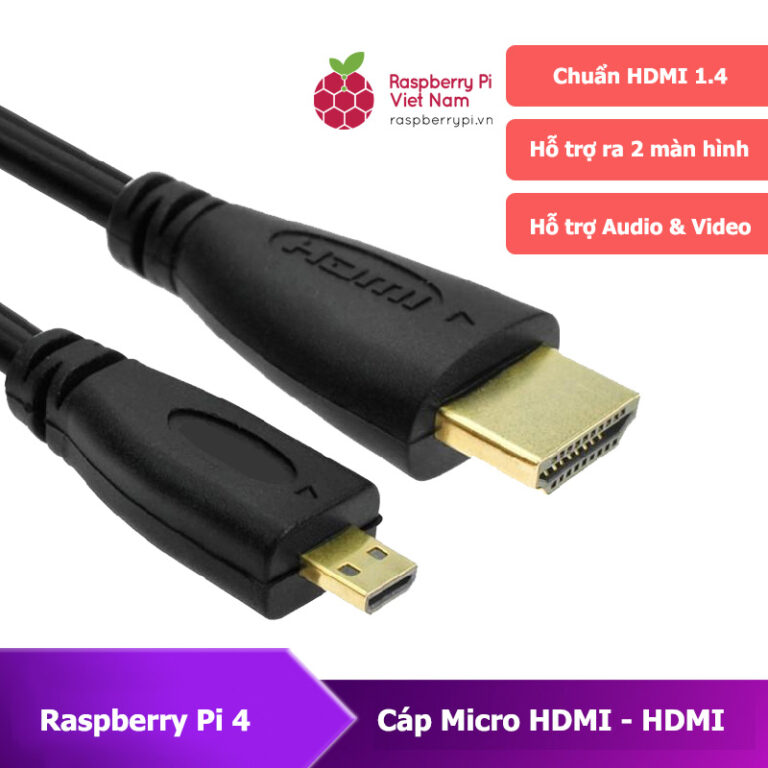 Cáp MicroHDMI - HDMI Raspberry Pi 4