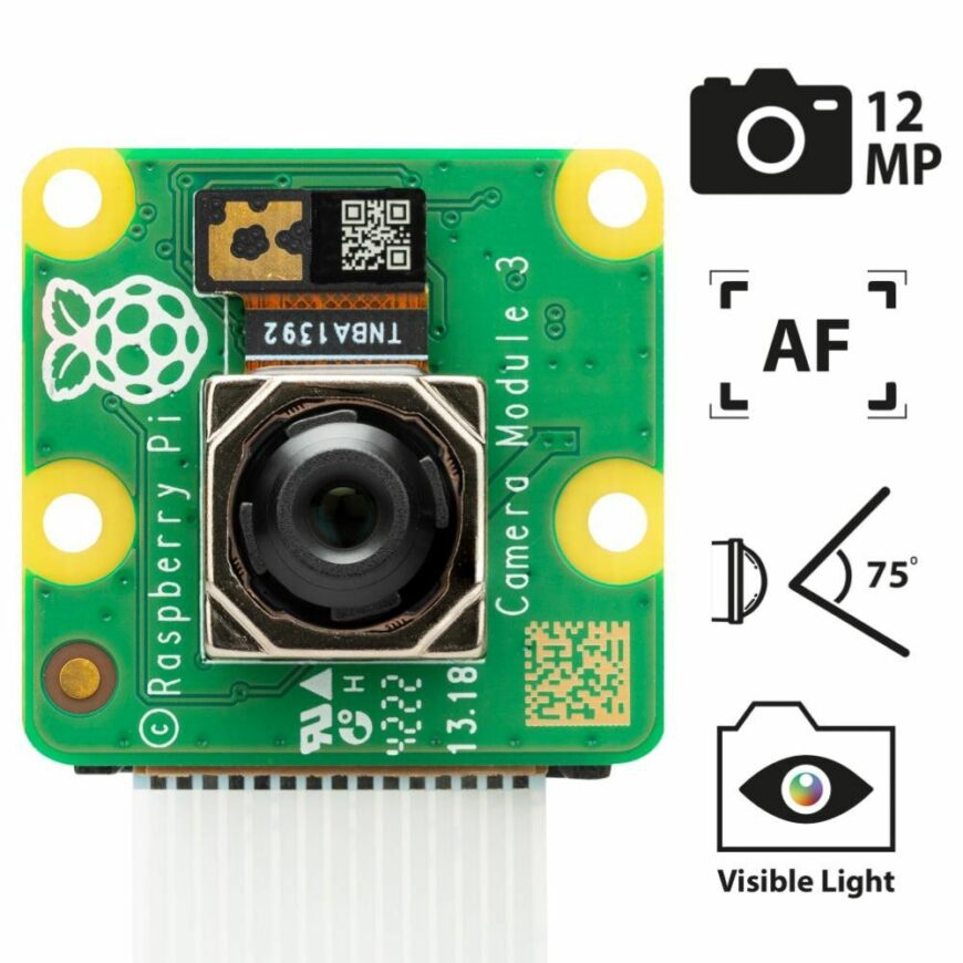 Raspberry Pi Camera Module V3 - 12MP - Ống kính Lấy nét Tự động