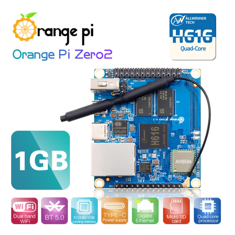 Máy tính nhúng Orange Pi Zero 2 - CPU H616, RAM 1GB