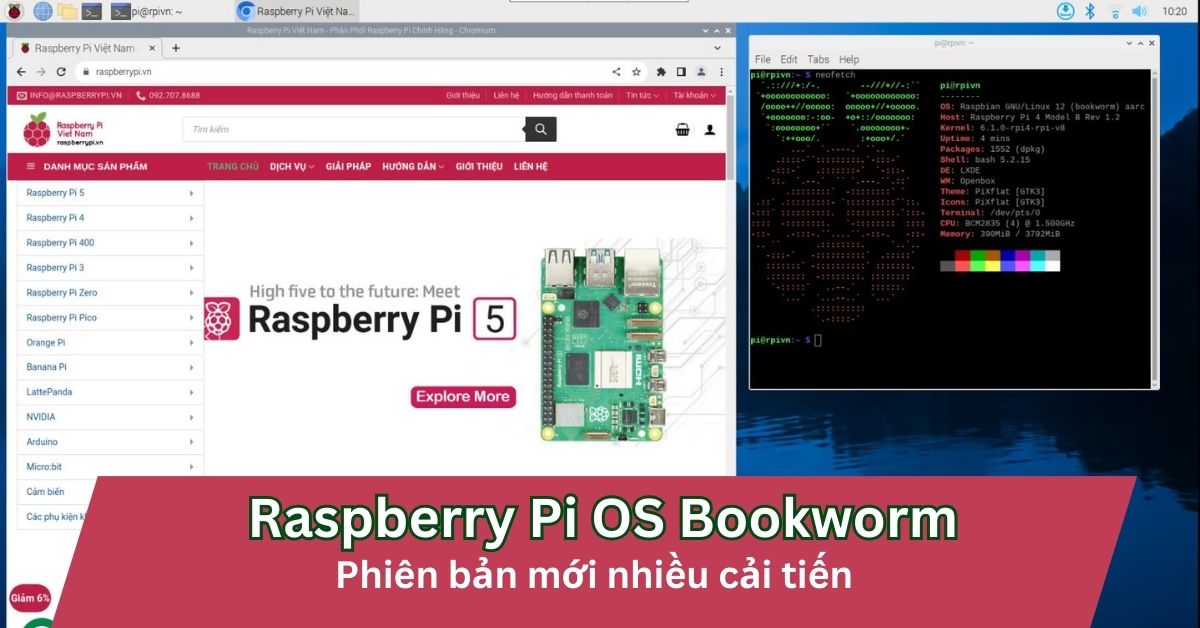 Bookworm - phiên bản mới của hệ điều hành Raspberry Pi