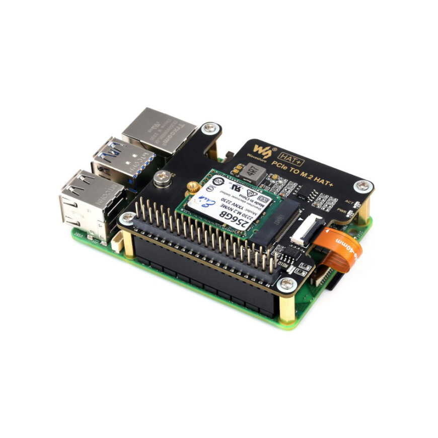 Adapter PCIe sang M.2 cho Raspberry Pi 5, hỗ trợ ổ NVMe, chuẩn HAT+
