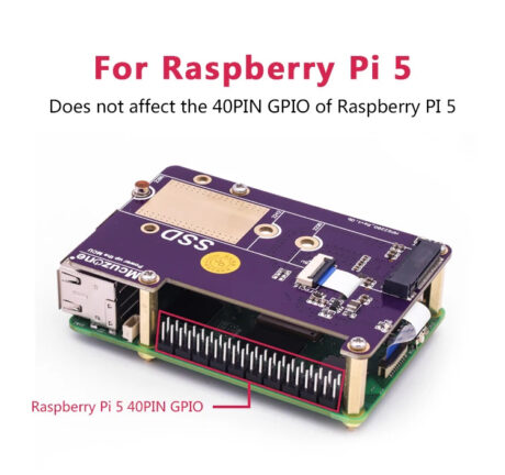 Adapter PCIe sang M.2 cho Raspberry Pi 5, hỗ trợ ổ NVMe 2280