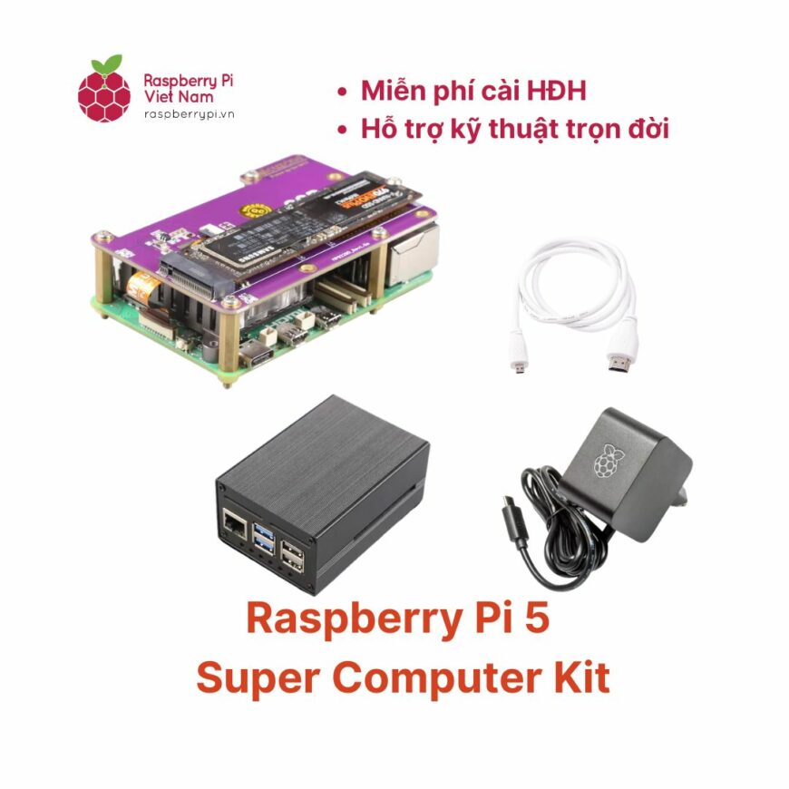 Raspberry Pi 5 Super Computer Kit - Miễn phí cài hệ điều hành