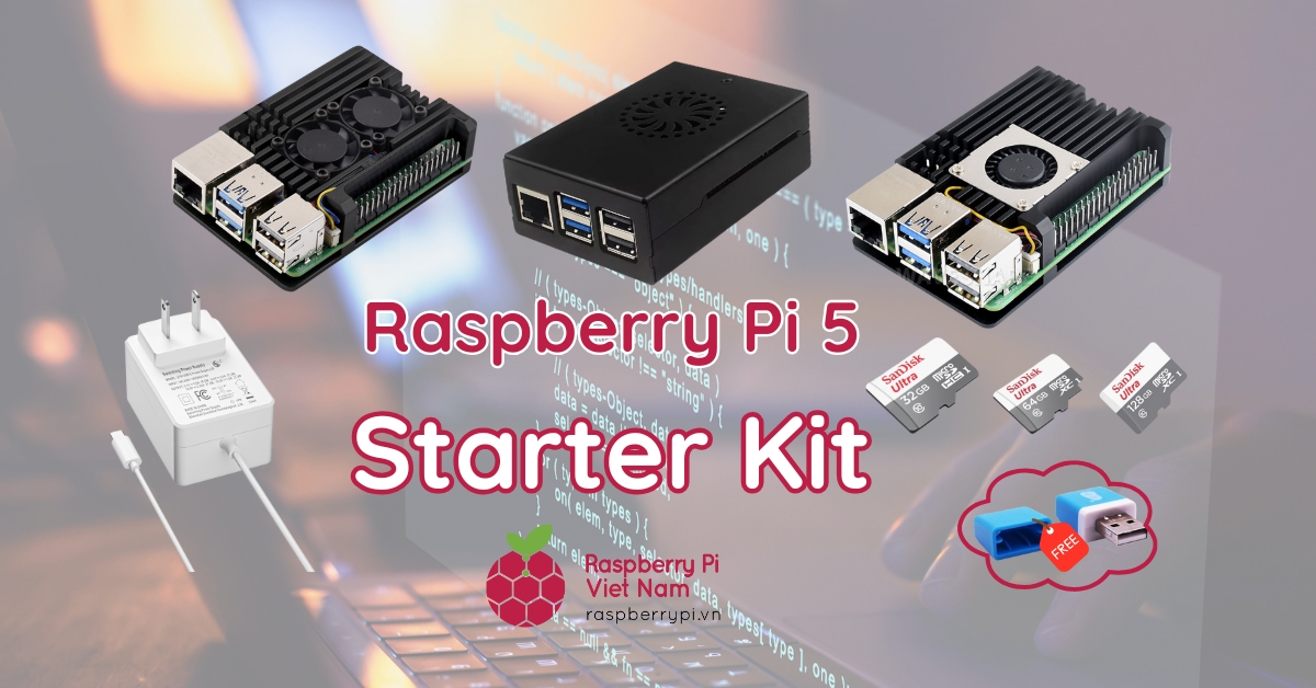 Raspberry Pi 5 Starter Kit - Miễn phí cài hệ điều hành