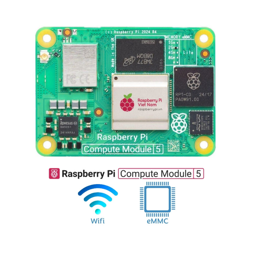 Raspberry Pi Compute Module 5 (CM5) Wireless - Raspberry Pi Việt Nam