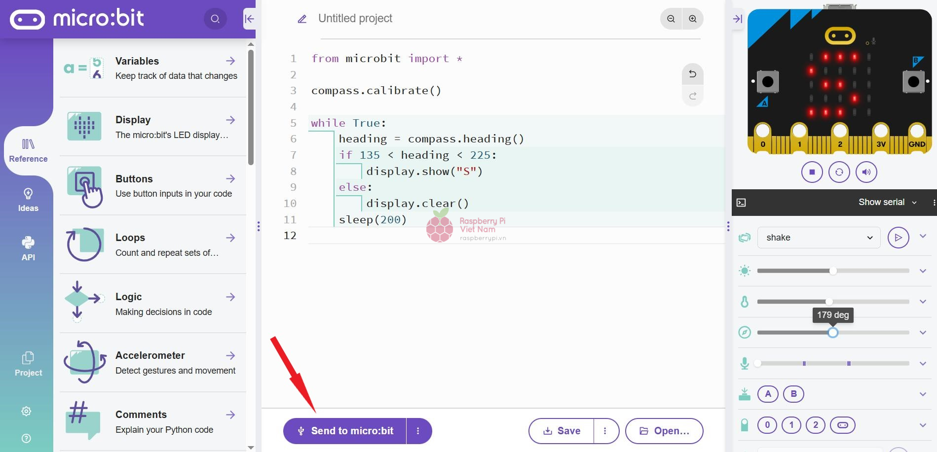 Lập trình la bàn chỉ hướng với Micro:bit