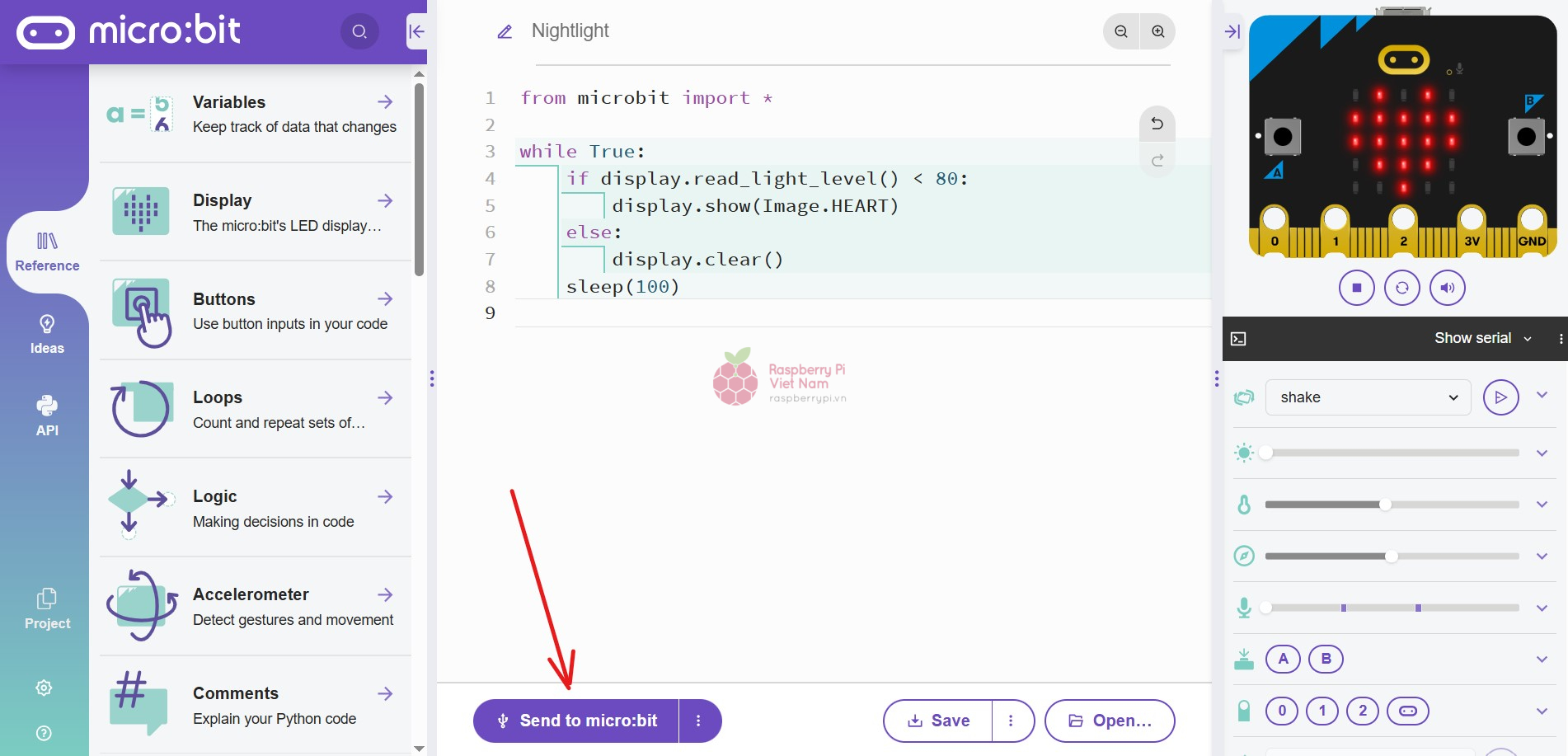 Nightlight – Lập trình đèn ngủ tự động với Micro:bit